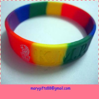 China Promotional Silicone Bracelet Ring Gift with Debossed Logo for sale