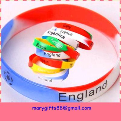 China Most popular world cup decoration silicone bracelet for sale