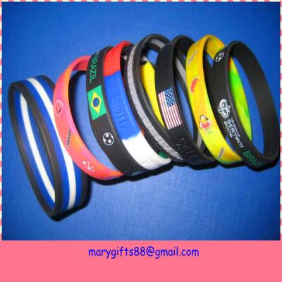 China glow silicone bracelet wholesale for world cup for sale