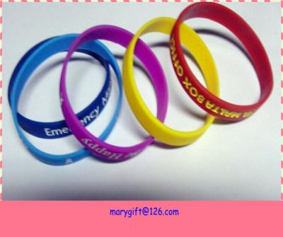 China simple custom logo silicone rubber wristbands for promotion for sale