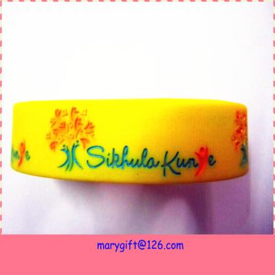 China 20mm width debossed logo silicone bracelet wristband for sale
