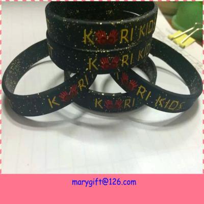 China glitter cheap debossed silicone bracelet wristband for sale