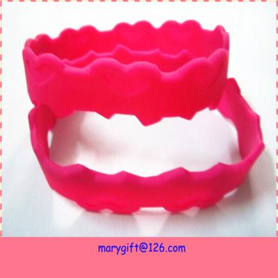 China custom design silk ribbon silicone bangle,fashion bangle for sale
