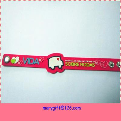 China PVC bracelet , rubber wristband for sale