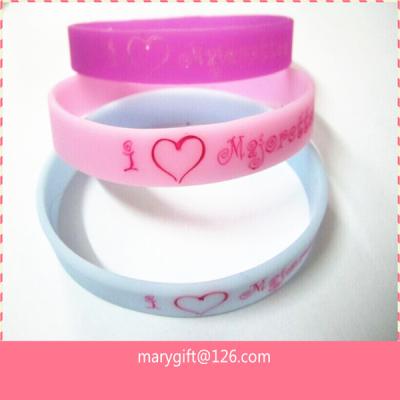 China Promotional products silicone wristbands with debossed logo for sale