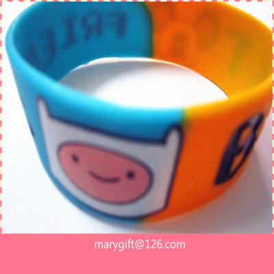 China cheap custom wide 1inch silicone bracelet for sale