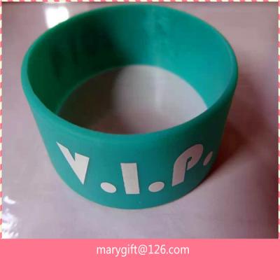 China printed one inch silicone wristband bangle for sale