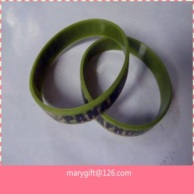 China PANAMA printed army silicone bracelet for sale