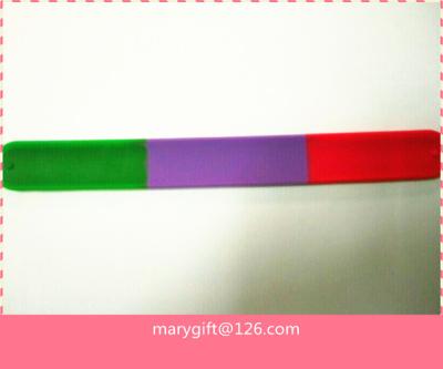 China fashion promotion silicone rubber slap wrist band with segmented color for sale