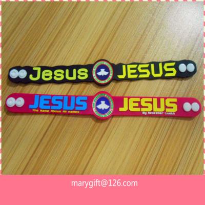 China high quality cheap JESUS pvc wristband for sale
