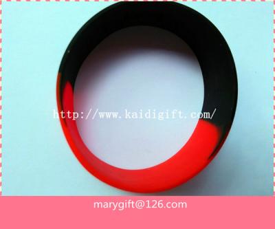 China wide one inch segmented color blank silicone wristband bracelet for sale
