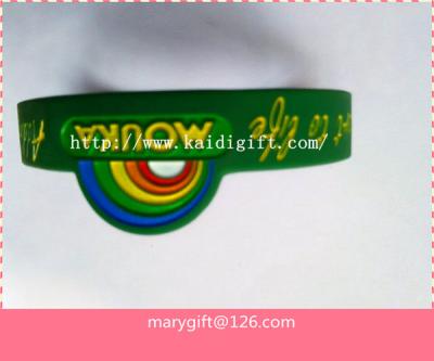 China lovely rainbow design watch shape silicone bracelet band for sale