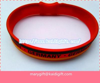 China new design printed silicone wristband bracelet for sale