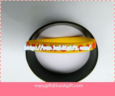 China Cheap custom embossed and printed silicone rubber wristbands for sale