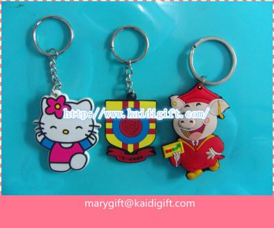 China custom 3d car band advertising pvc rubber keyring for sale