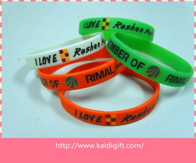 China Printing Logo Sports Silicone Bracelets for Young Decoration for sale