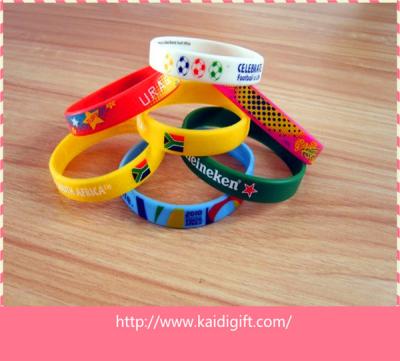 China Printed Party Decoration Sports Silicone Bracelet Colorful Wristband for sale