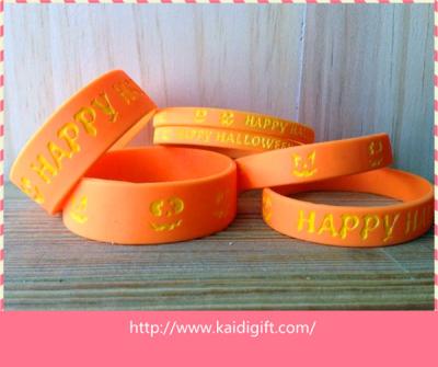 China OEM Orange Custom Silicone Sports Bracelet Promotion Rubber Wristband for sale