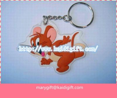 China hot sell cartoon PVC key ring with custom  logo for sale