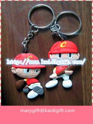 China custom made soft 3D rubber pvc logo keychain for sale