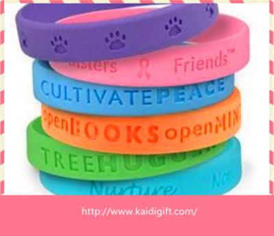 China Customized Color Sports Silicone Bracelets  Wristband For Promotional Gift for sale