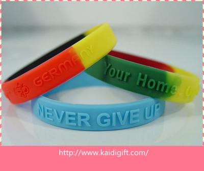China Sports Silicone Bracelets Popular Advertising Rubber Wristband for sale