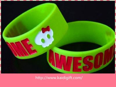 China Professional 1 inch Ecrofriendly colorful Sports Silicone Bracelets for sale