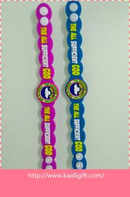 China Promotional PVC button embossed logo bracelet for sale