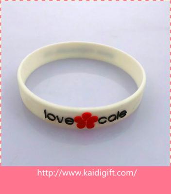 China embossed silicone bracelet wristband silicone hand band for sale