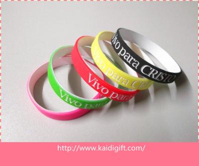 China Fashionable Two Dual Layers Silicone Wrist bands,custom dual silicone wristband for sale
