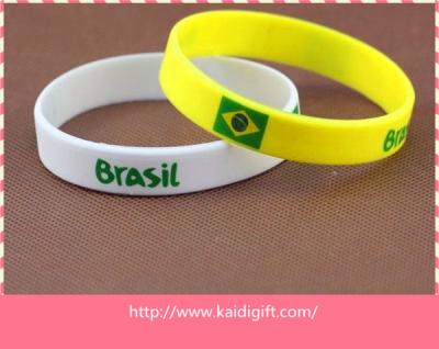 China OEM design various bulk cheap brazil silicone wristbands for sale