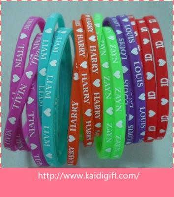 China thin silicon wristband with logo for sale