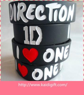 China high quality colors debossed silicone wristband for sale