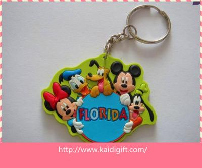 China advertising cute 3D cartoon  shape soft pvc key ring for sale
