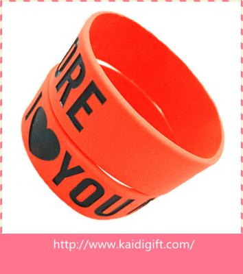 China new fashion silicone arm band,1 inch silicon wrist bands for sale