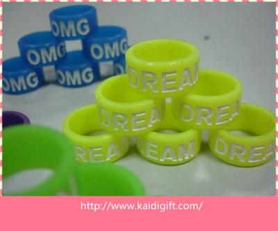 China Wholesale Cheap Colourful Print Custom Silicone Rubber Finger Ring for sale
