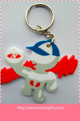 China cartoon design soft PVC key chain ring for sale