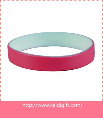 China double color oil painted silicone bracelet wristband for sale