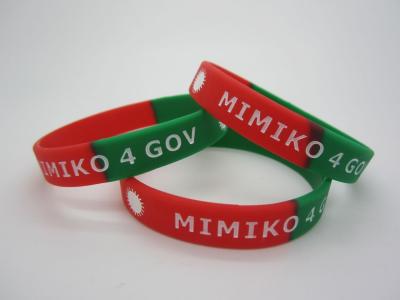 China segmented two colors  silicone bracelet wristband for sale