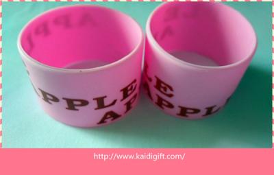 China 40mm width silicone rubber bands with printed logo for sale