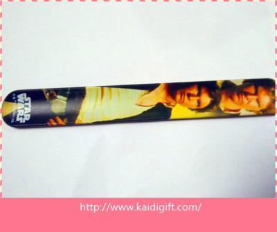 China Fashion Silicone Wristband Metal Slap Bracelet with CMYK printing for sale