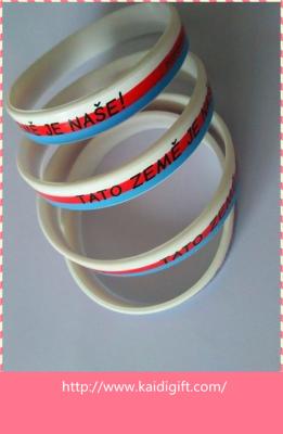 China not three layers silicone wristband just print logo for sale