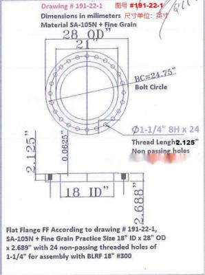 China Customized Forged Carbon Steel Flat Face Flange With Non Passing Threaded for sale