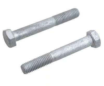 China Hot Dip Galvanized Hex Head Machine Bolt Partial Thread For Highway Fence Power Tower for sale