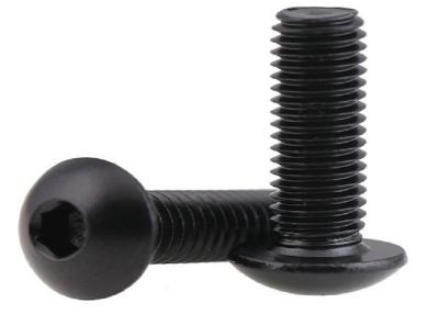 China ISO 7380 Carbon Steel Black Oxide Hexagon Socket Flat Round Head Screw with High Strength for sale