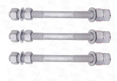 China Hot-Dipped Galvanizing Double-ended Stud Bolts with Nuts and Washers for Photovoltaics and Electricity for sale
