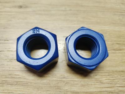 China Heavy Hexagon Nuts Made of A194 2H with Blue PTFE Coating for sale