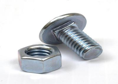 China Zinc Plated Round Head Bolts And Nuts Low Shoulder Carriage 3/8 - 16 × 3/4 for sale