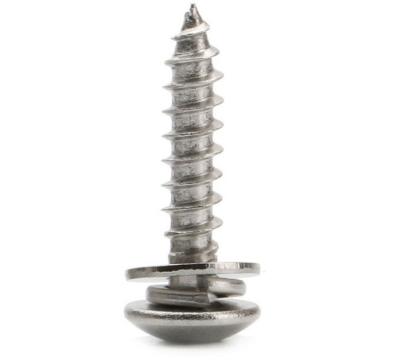 China Customized Cross Recessed Pan Head Tapping Screw And Plain Washer Assembly for sale