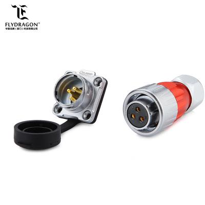 China Metal Cover Connector IP67 3Pin Waterproof Connector Soldering Wire to Board Socket Plug for sale